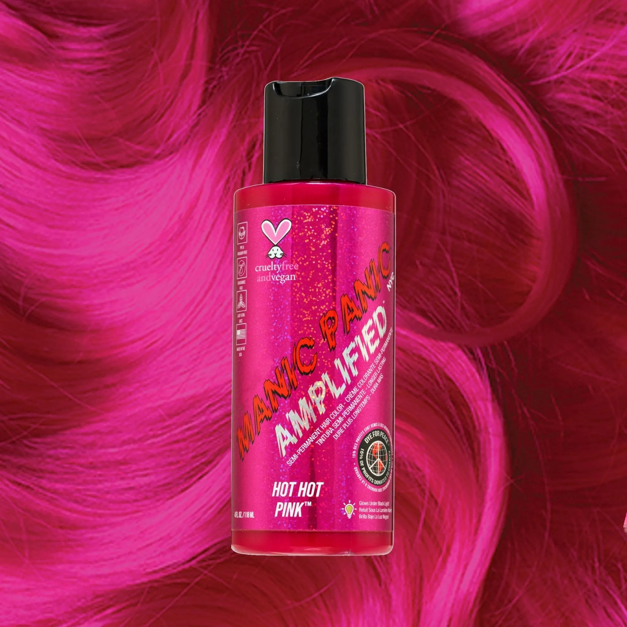Hot Hot Pink Hair Dye - Amplified, Long-Lasting | Manic Panic - Manic ...