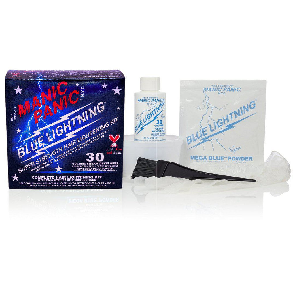 Blue Lightning® Bleach Kit - 30 Volume with Mega Blue Powder - Manic ...