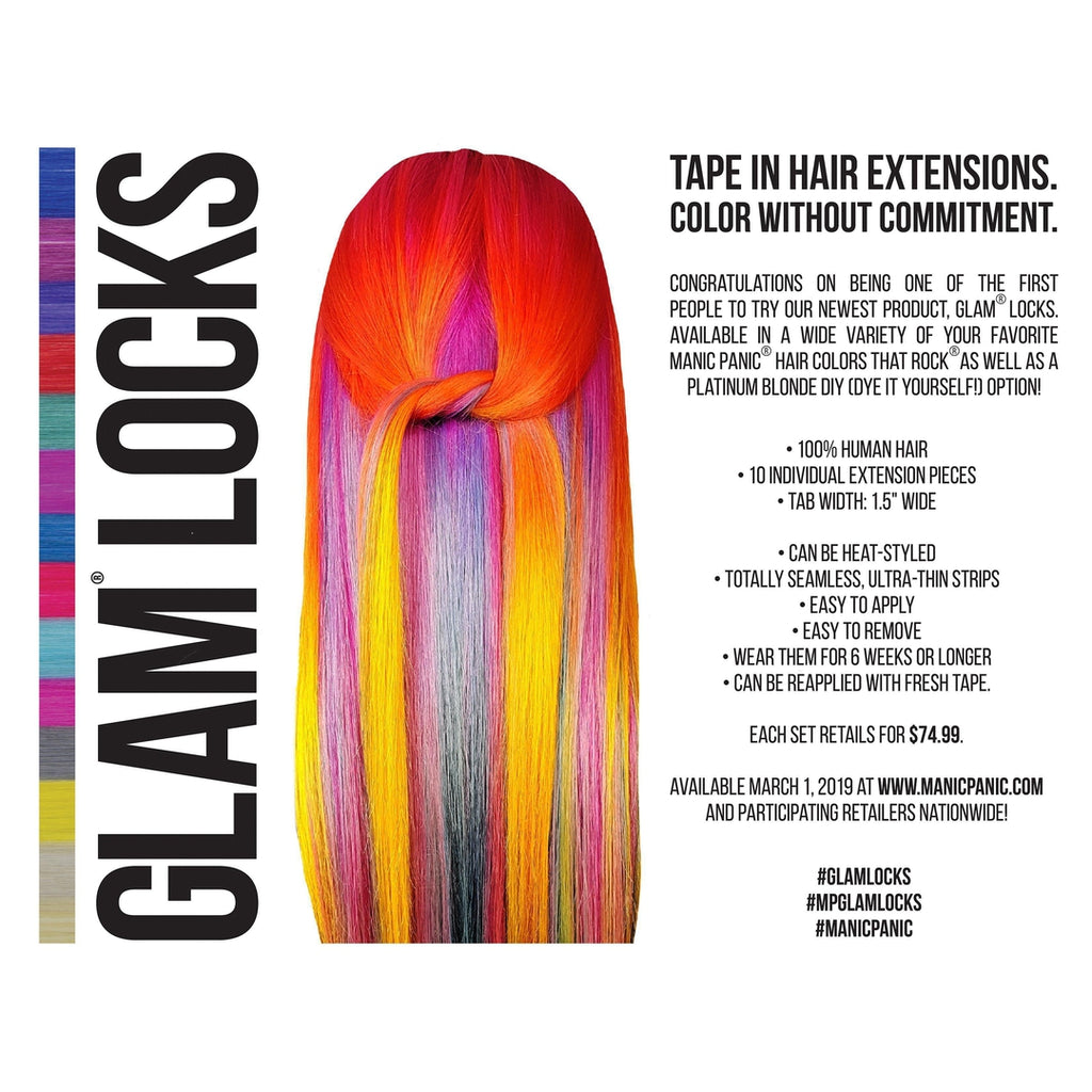 Glam® Locks - 20" Tape In Human - Manic Panic NYC INC